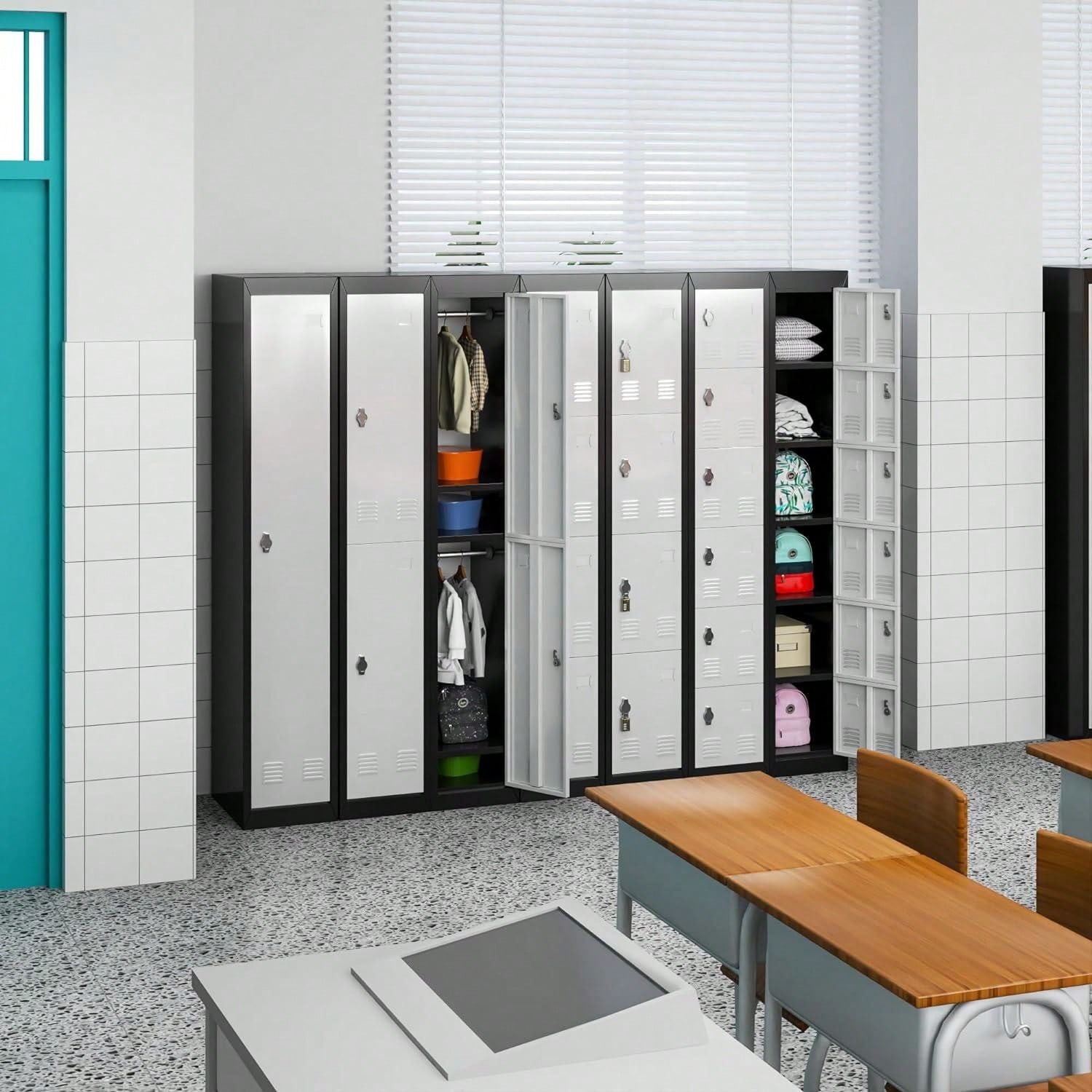 Staff Metal Lockers, 4 Door, 6 Door Lockable Steel Lockers For Work ...