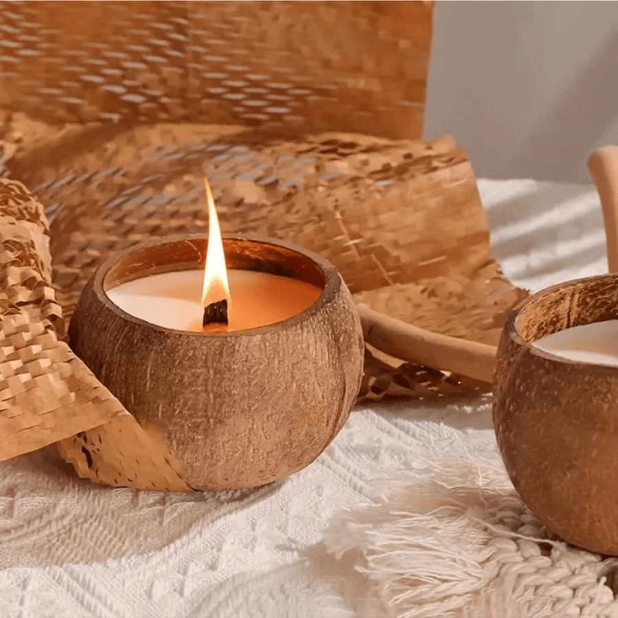 Coconut Shell Shape Candle Forest Feel Coconut Milk Elegant Mellow ...