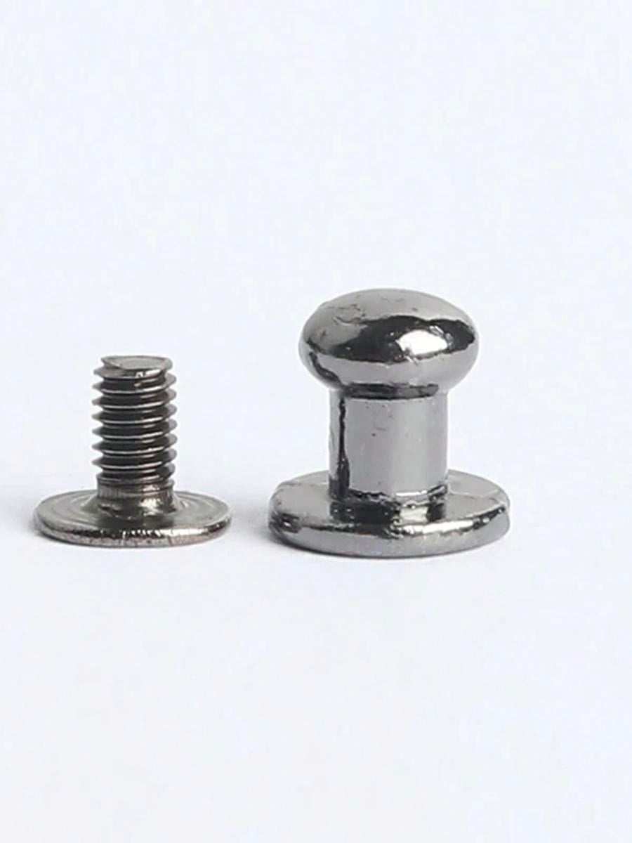 500sets 6*8mm Solid Alloy Round Head Stud Spot Screwback CraftLeather ...