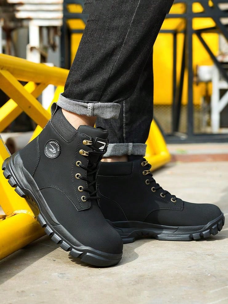 Men Steel Toe Shoes Anti Stabbing Anti Slip Safety Shoes Women Rugged ...