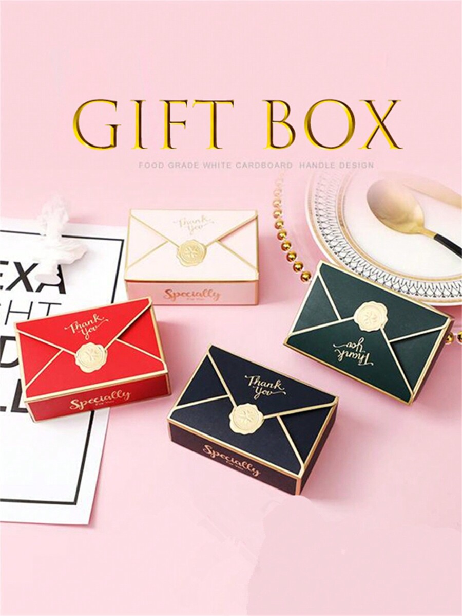 10pcs European-Style Simple Creative Hot Stamping Gift Box & Envelope ...