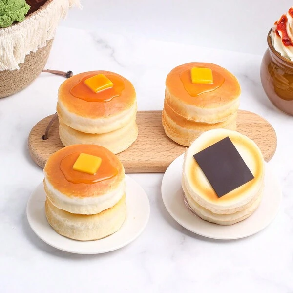 1pc Butter Sponge Cake Double-Layered Fake Bread Decorative Model For ...