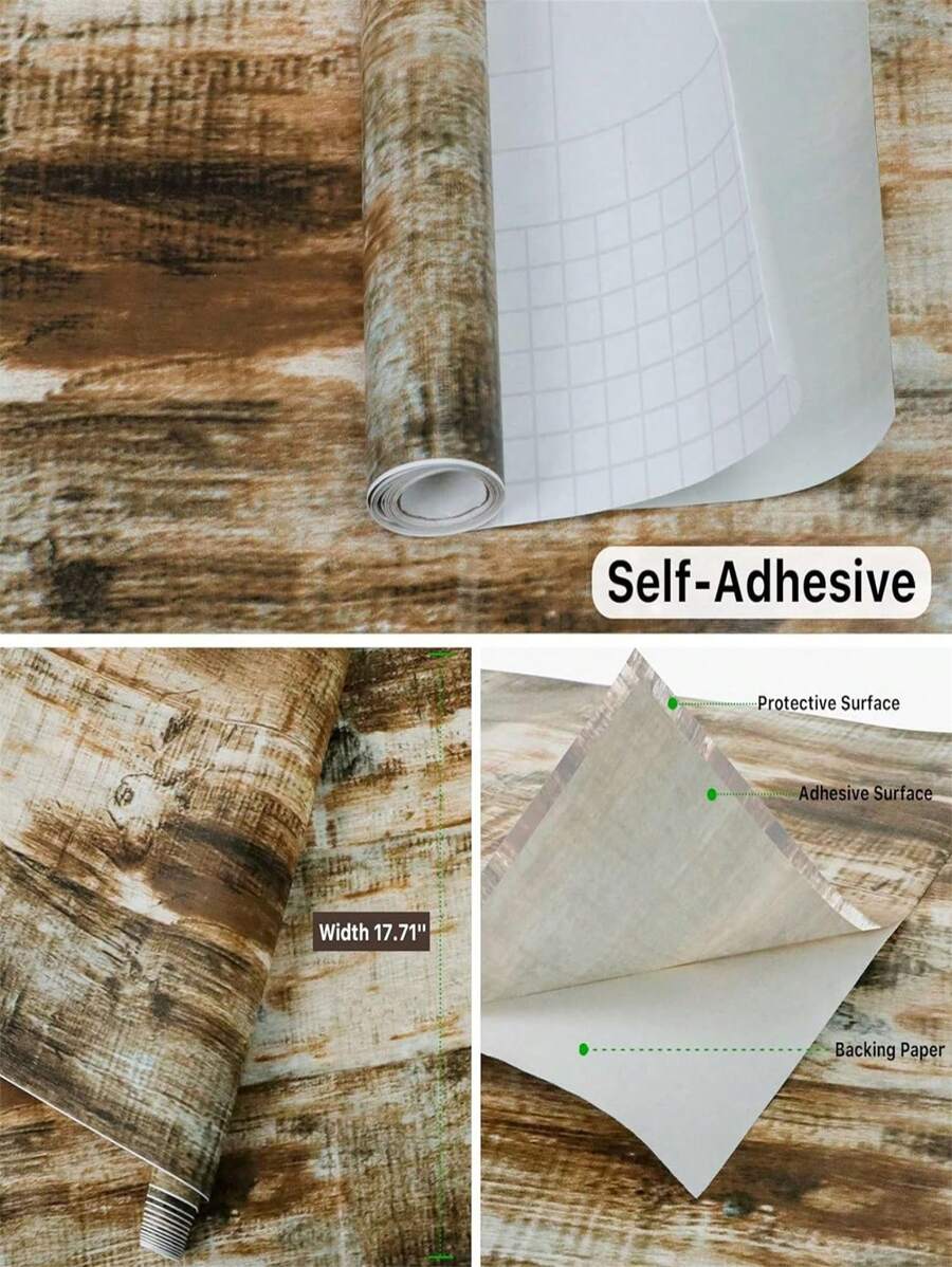 Self Adhesive Waterproof Wallpaper, Shiplap Peel And Stick Vinyl ...