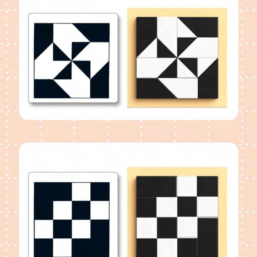 Hidden Block Puzzle Including 40 Double-Sided Challenge Cards And 16 ...