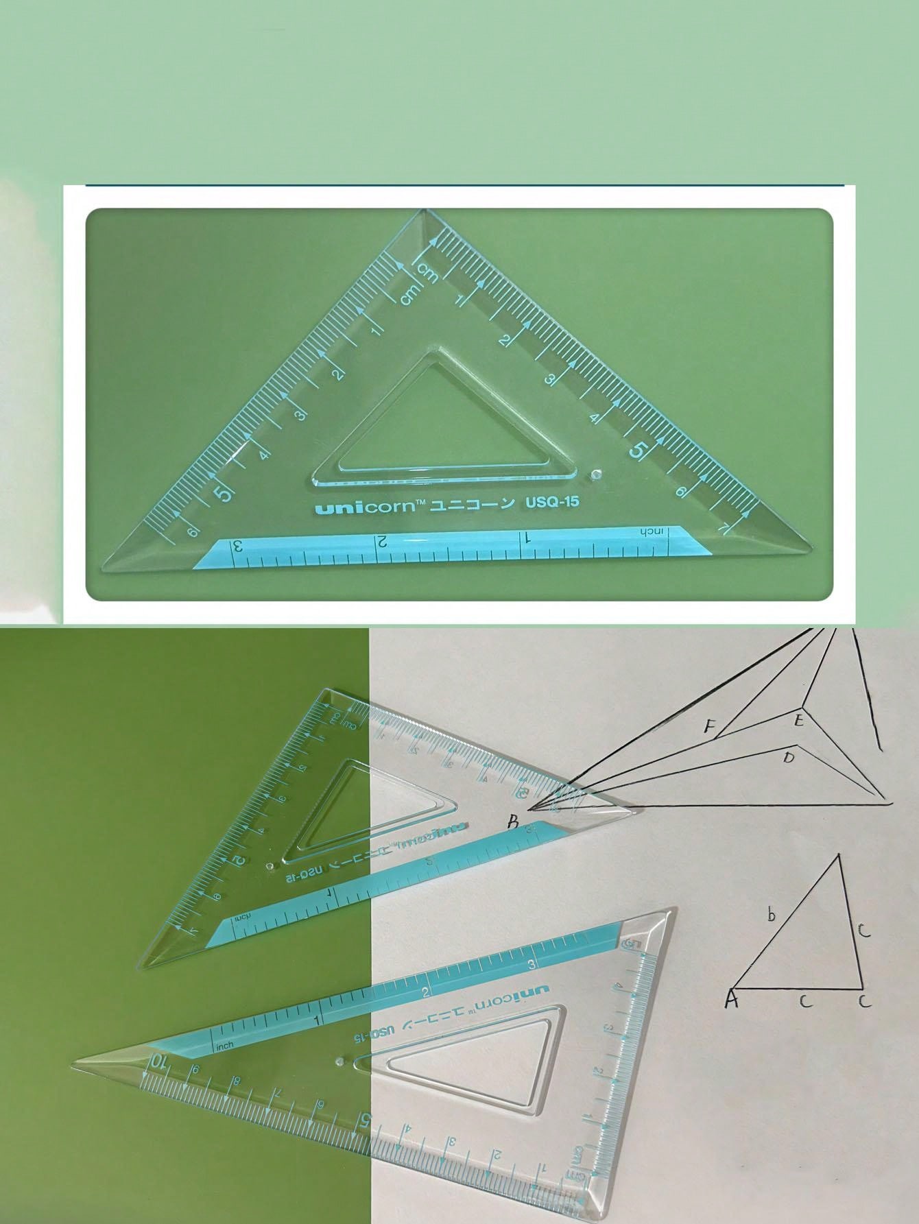 Student Drawing Set Ruler Plastic Straight Ruler Triangle Protractor ...