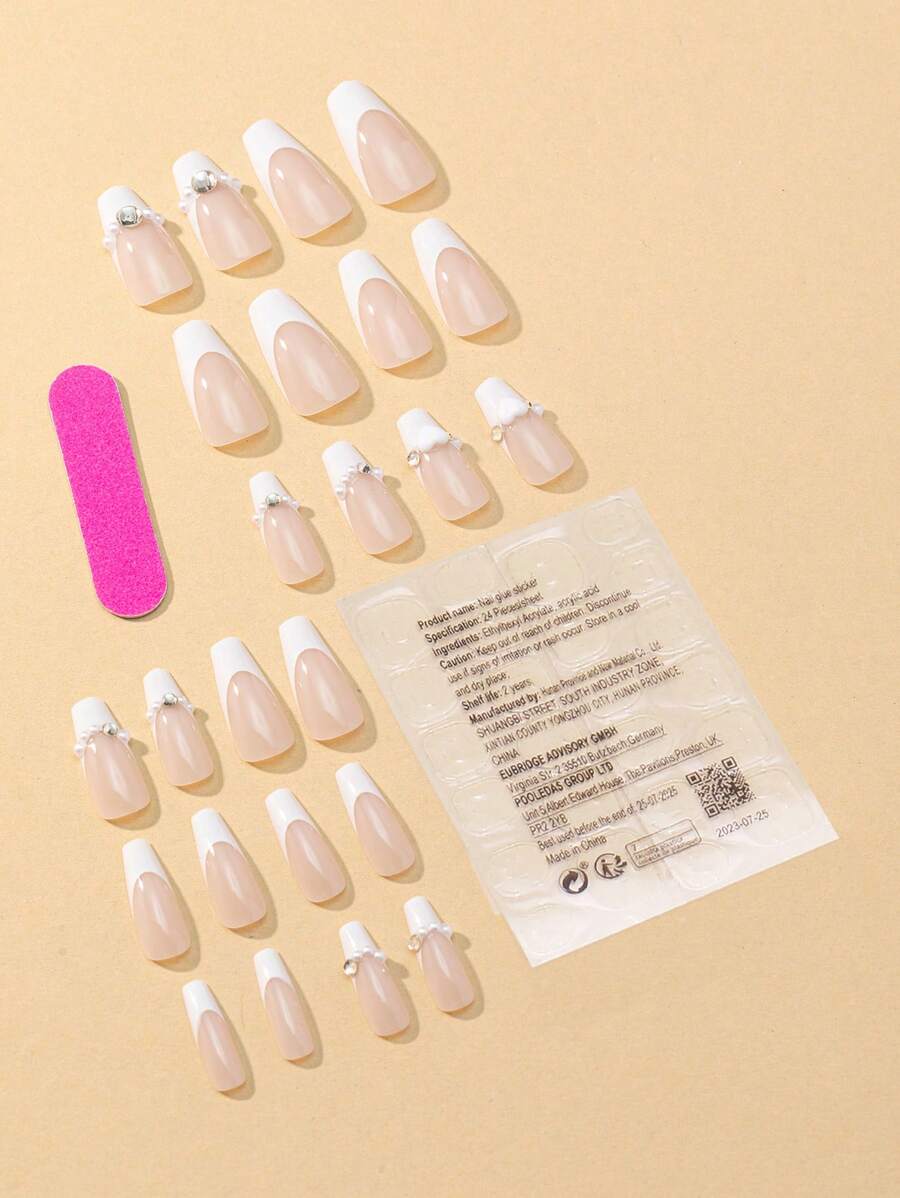 Instantly Elevate Your Look - 24pcs Short Coffin-Shaped Press-On Nails ...