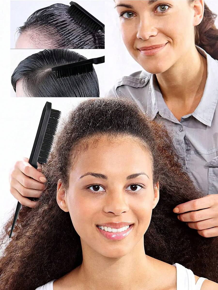 3pcs Hair Styling Comb Set Teaser Hair Brush Rat Tail Comb Edge Brush ...