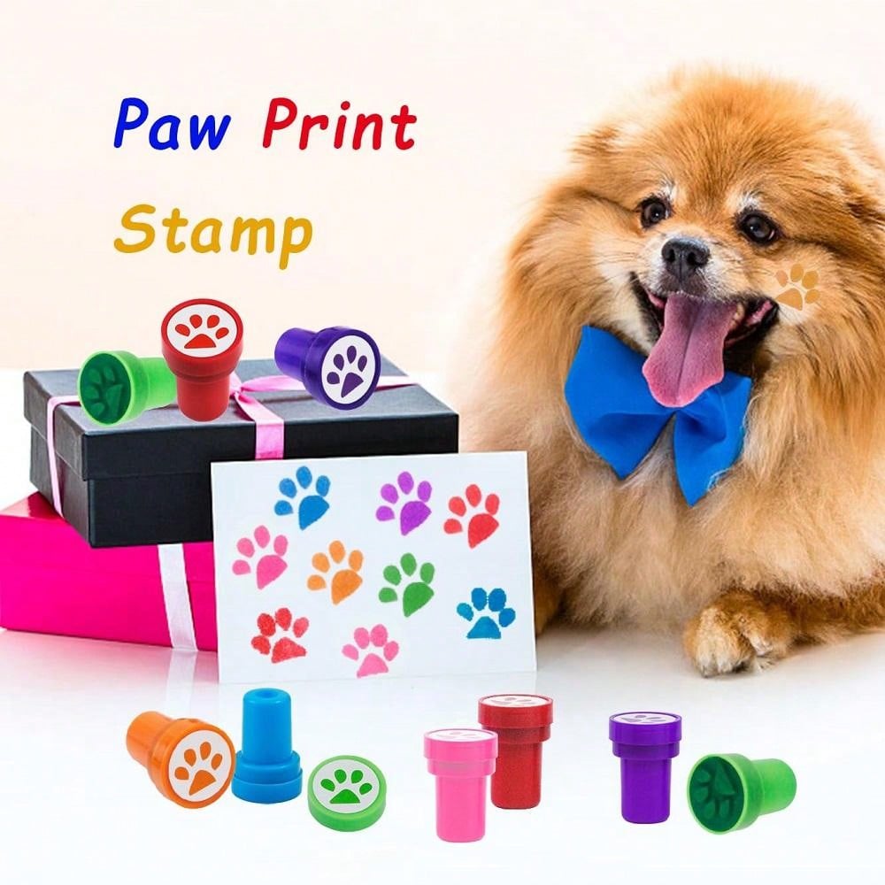 12 Pcs Dog Paw Print Stamp Self Inking Stamps Teacher Mini Stamps ...