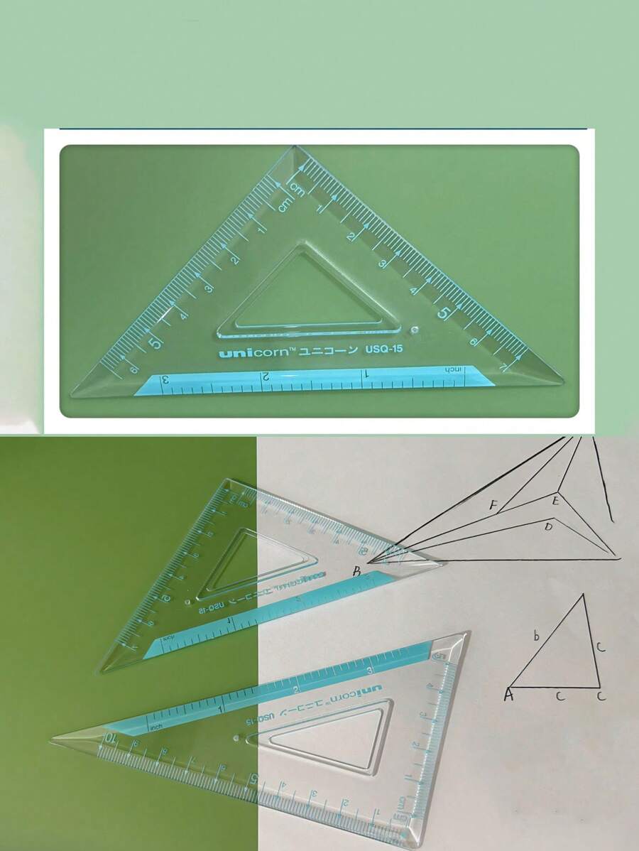 Student Drawing Set Ruler Plastic Straight Ruler Triangle Protractor ...