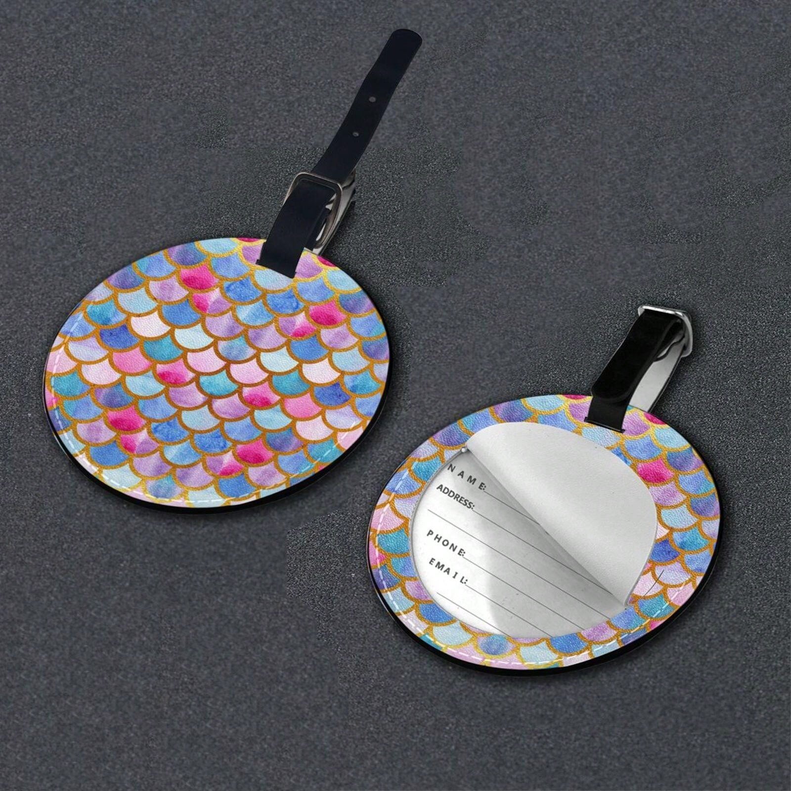 Round Luggage Tag, Leather Boarding Pass For Travel, Suitcase Label For ...