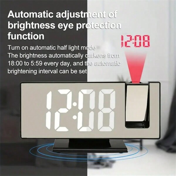 Projection Alarm Clock, Creative Desktop Mirror Led Digital Clock ...