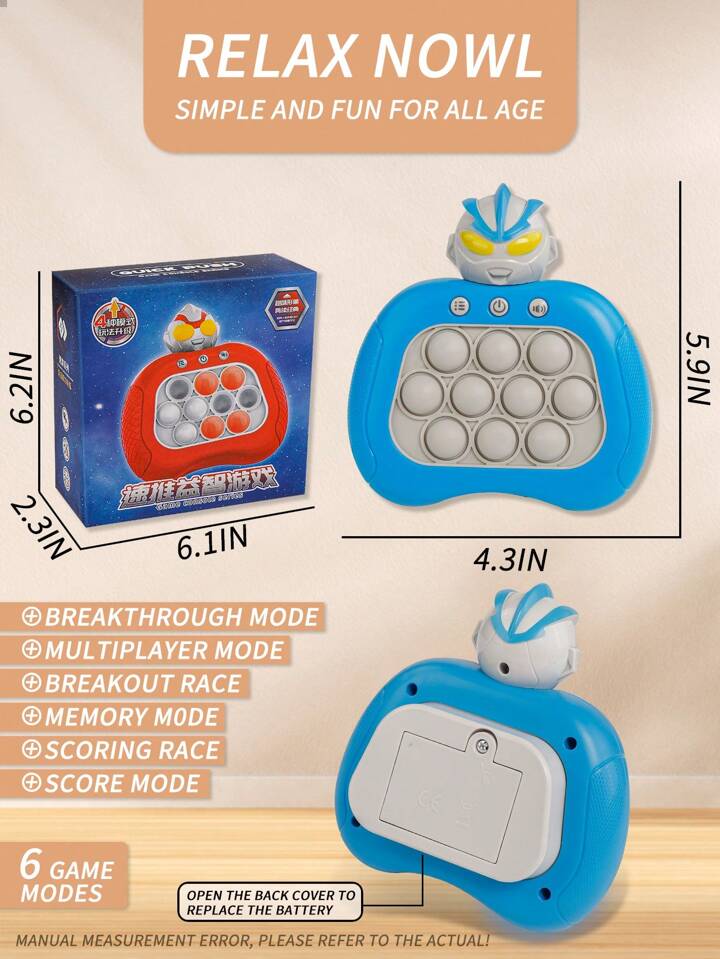 Stress Relief Game Console, Focus & Reaction Training Whack A Mole Game ...