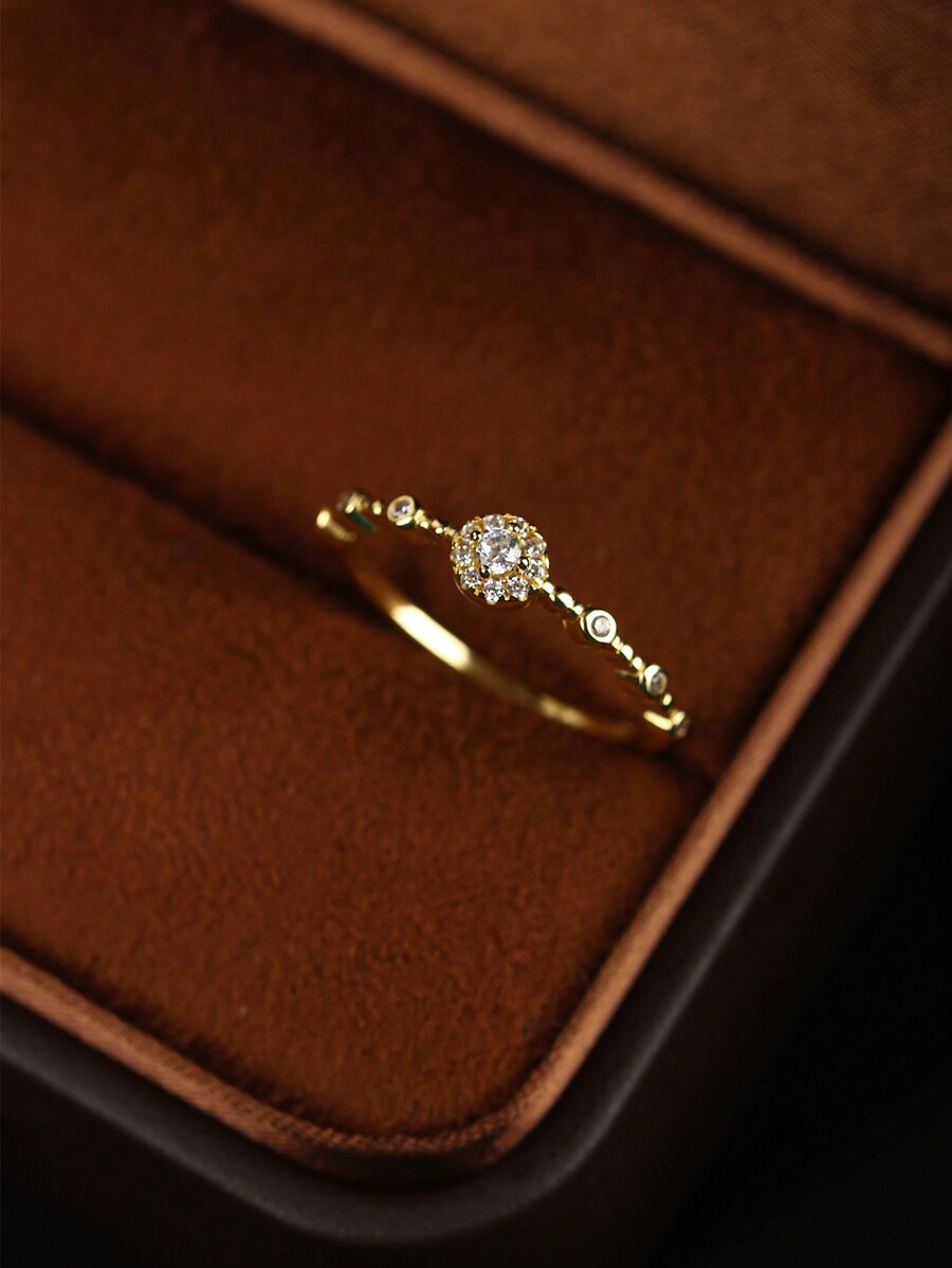 14k Gold Plated Women's Ring 925 Sterling Silver Engagement Ring ...