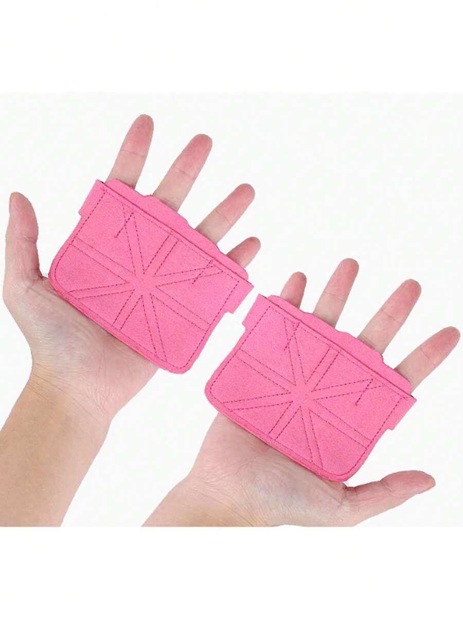 1pair Pink Four Finger Palm Guard With Support Strap, Made Of Cowhide ...