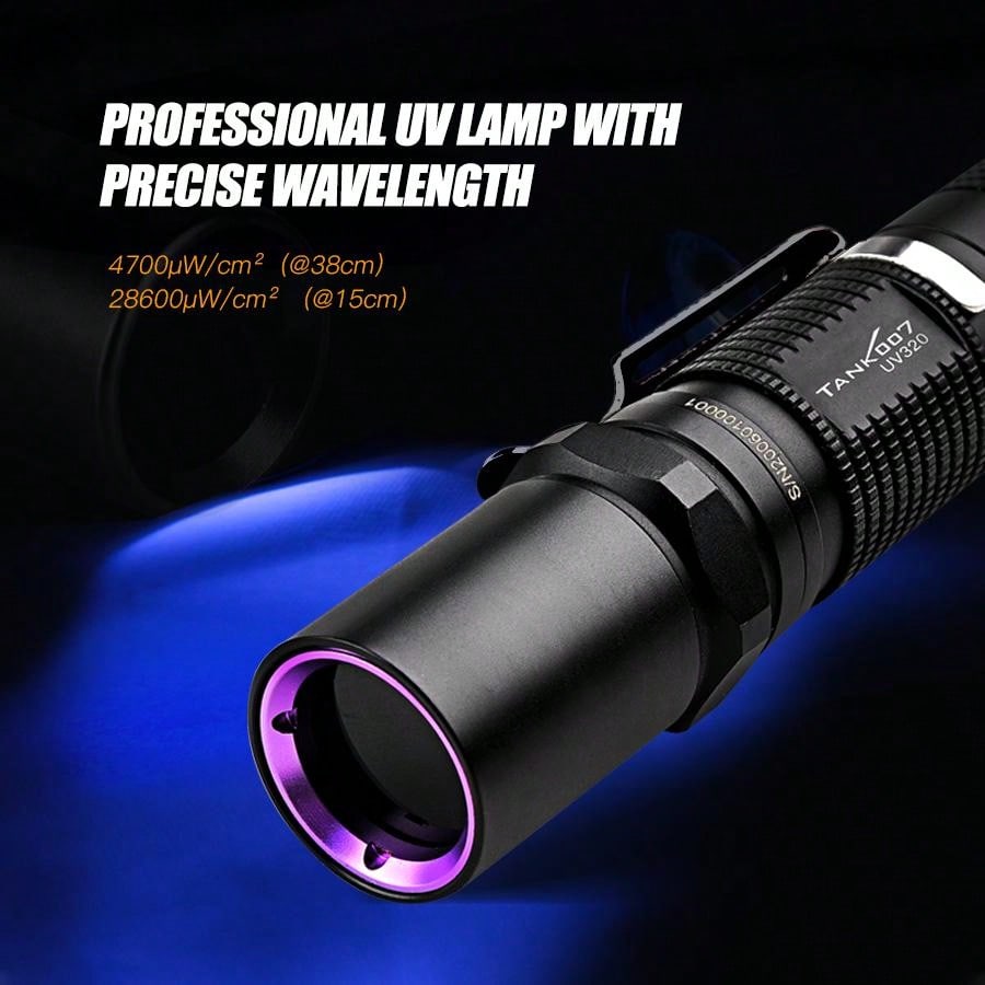 Tank007 UV Flashlight 365nm UV Light Flashlight UV320 For Rocks And Mineral Glowing UV Glue ...