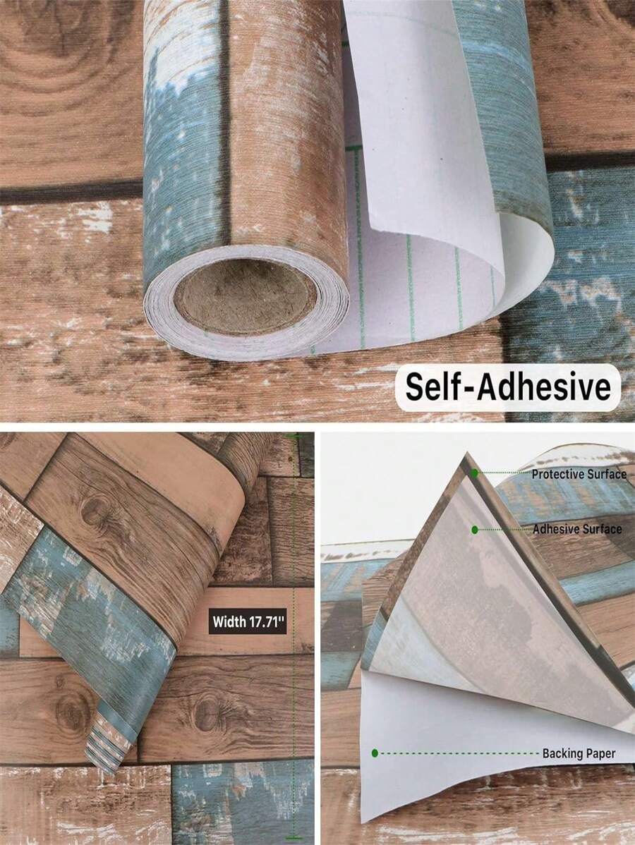 Self Adhesive Waterproof Wallpaper, Shiplap Peel And Stick Vinyl ...