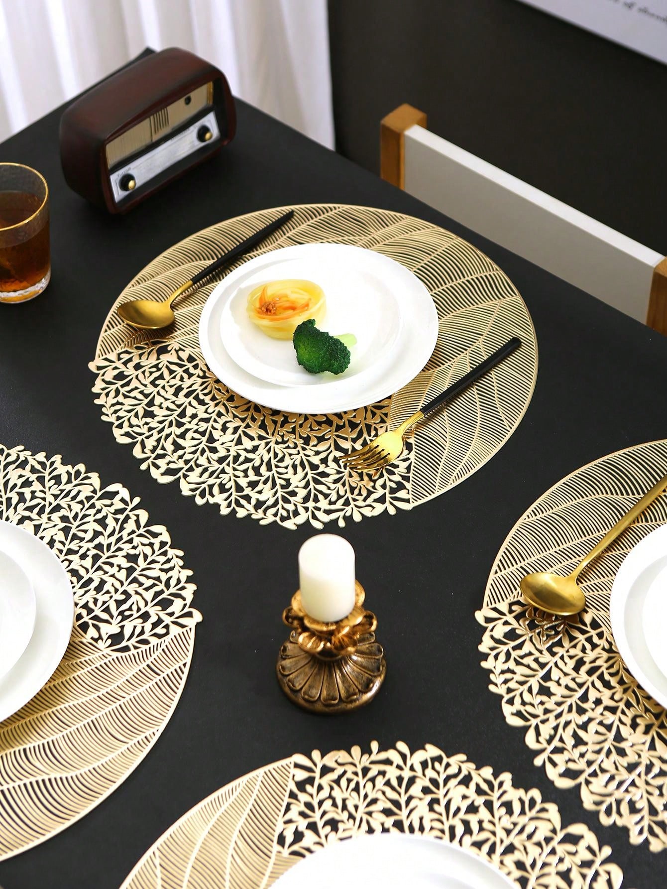 Placemats Set Of 4 PVC Place Mats For Kitchen Table Indoor/Outdoor ...