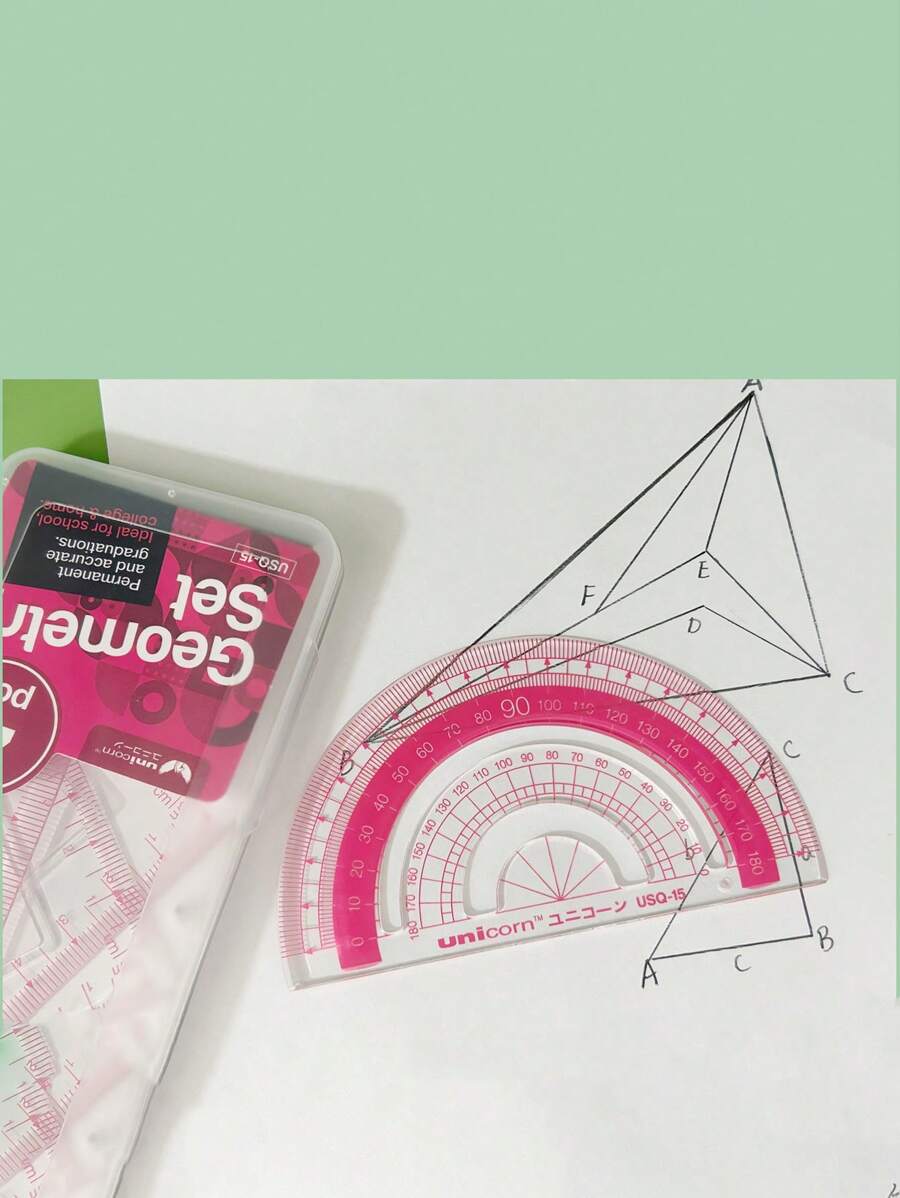 Student Drawing Set Ruler Plastic Straight Ruler Triangle Protractor ...