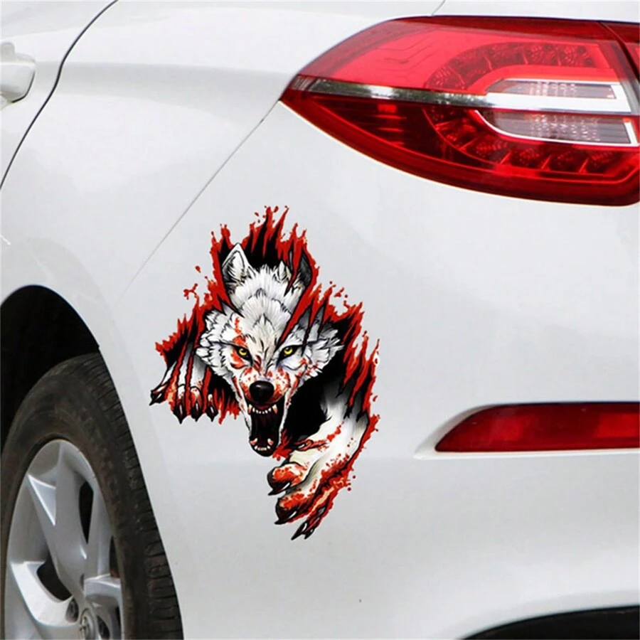 AD 1pc Funny Angry Wolves PVC Motorcycle Car Sticker Fashion Car ...