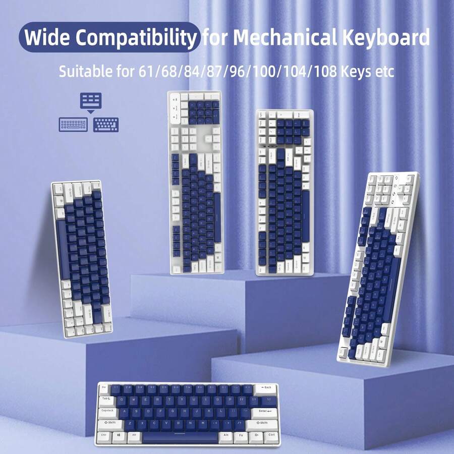 104 Key Custom PBT Keycap Set Double Shot OEM Profile For 61/68/87/98 ...