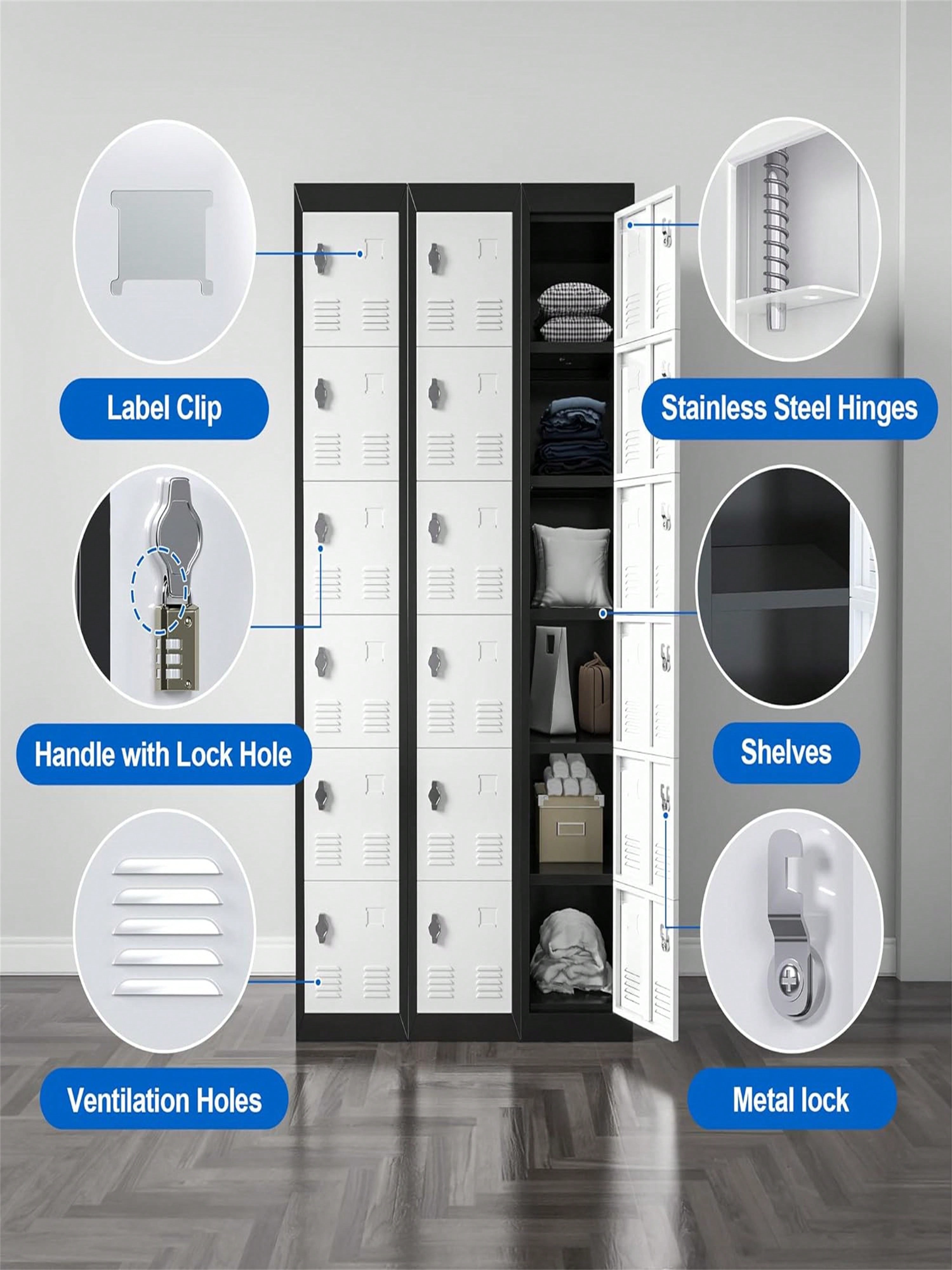 Staff Metal Lockers, 4 Door, 6 Door Lockable Steel Lockers For Work ...