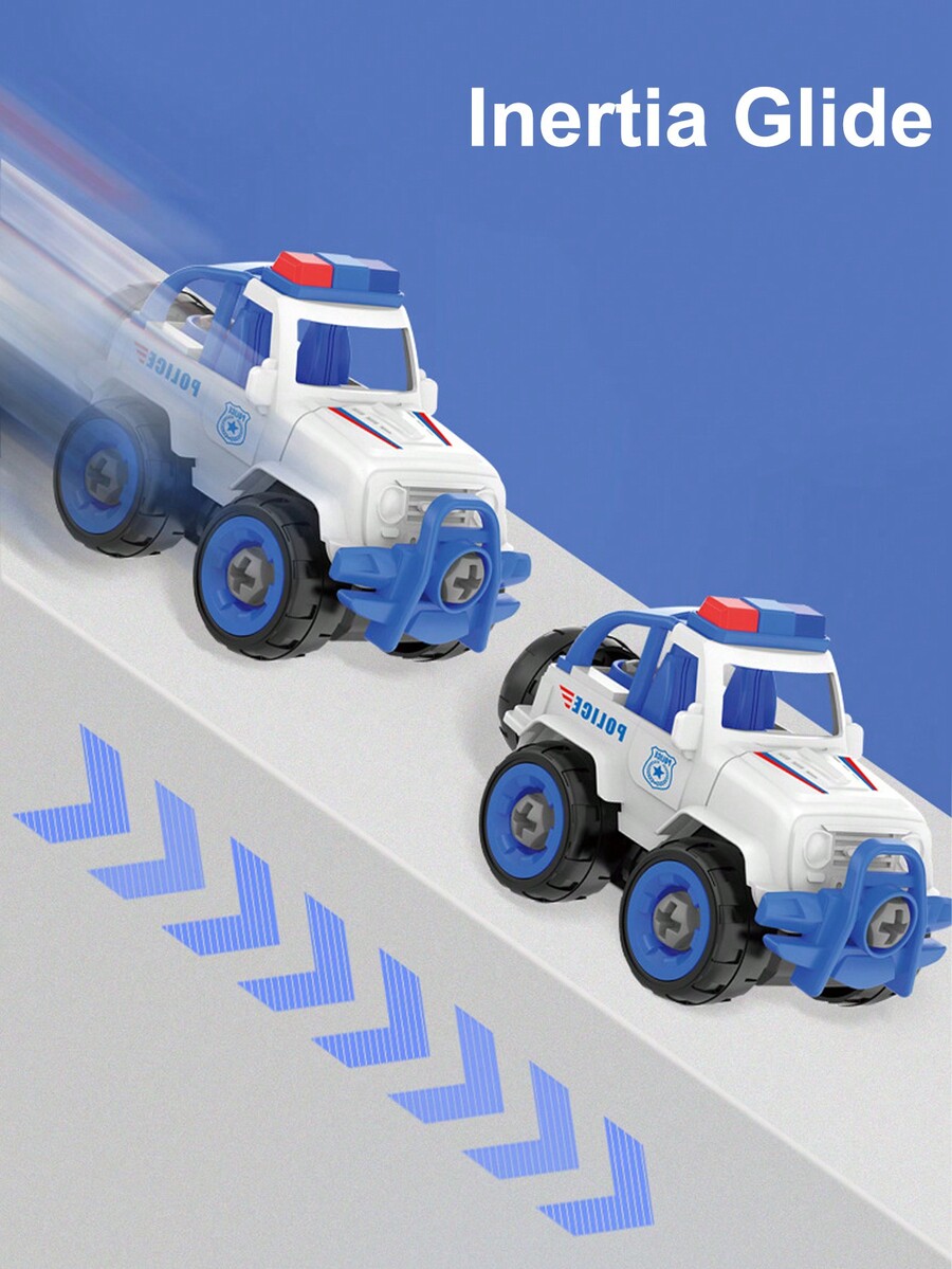 1set Disassembling Police Car Toy For Kids, With Screws To Assemble ...
