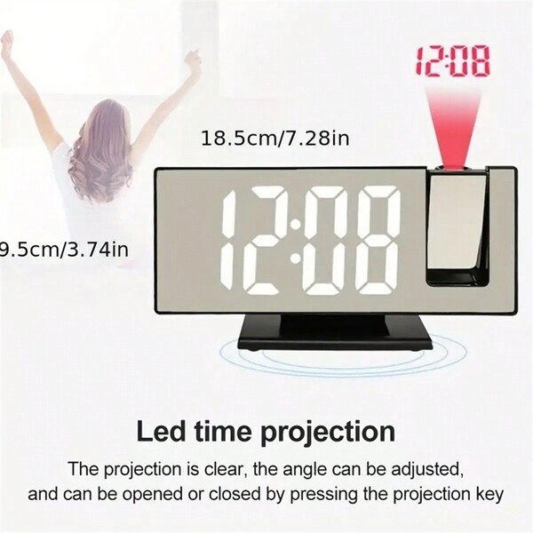 Projection Alarm Clock, Creative Desktop Mirror Led Digital Clock ...