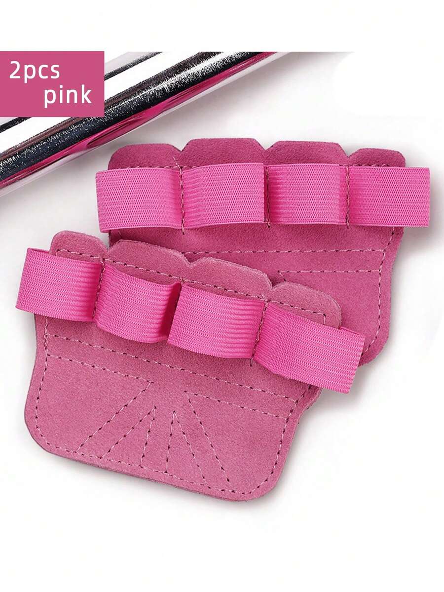 1pair Pink Four Finger Palm Guard With Support Strap, Made Of Cowhide ...
