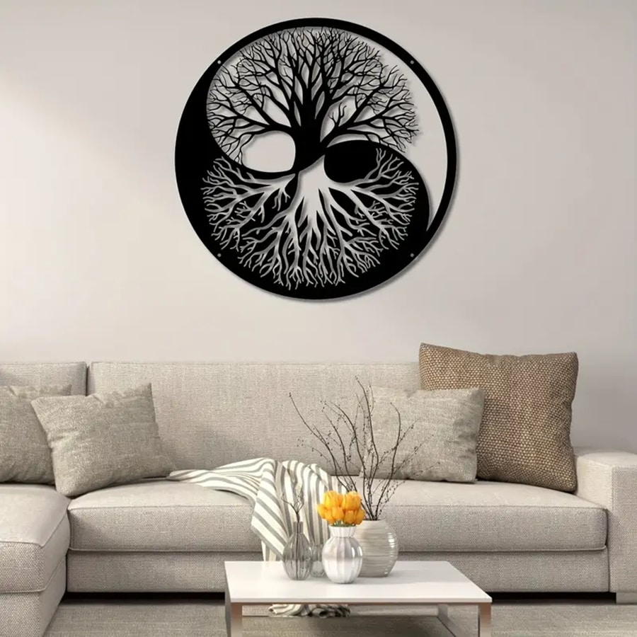 Tree Of Life Wall Art, Yin Yang Tree Of Life Metal Wall Art, Metal Wall ...