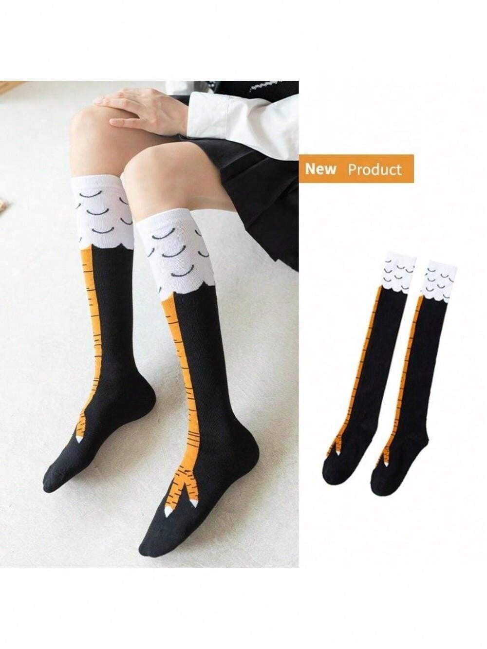 1Pair Chicken Paws Feet Socks Women Over The Knee Long Socks Funny ...