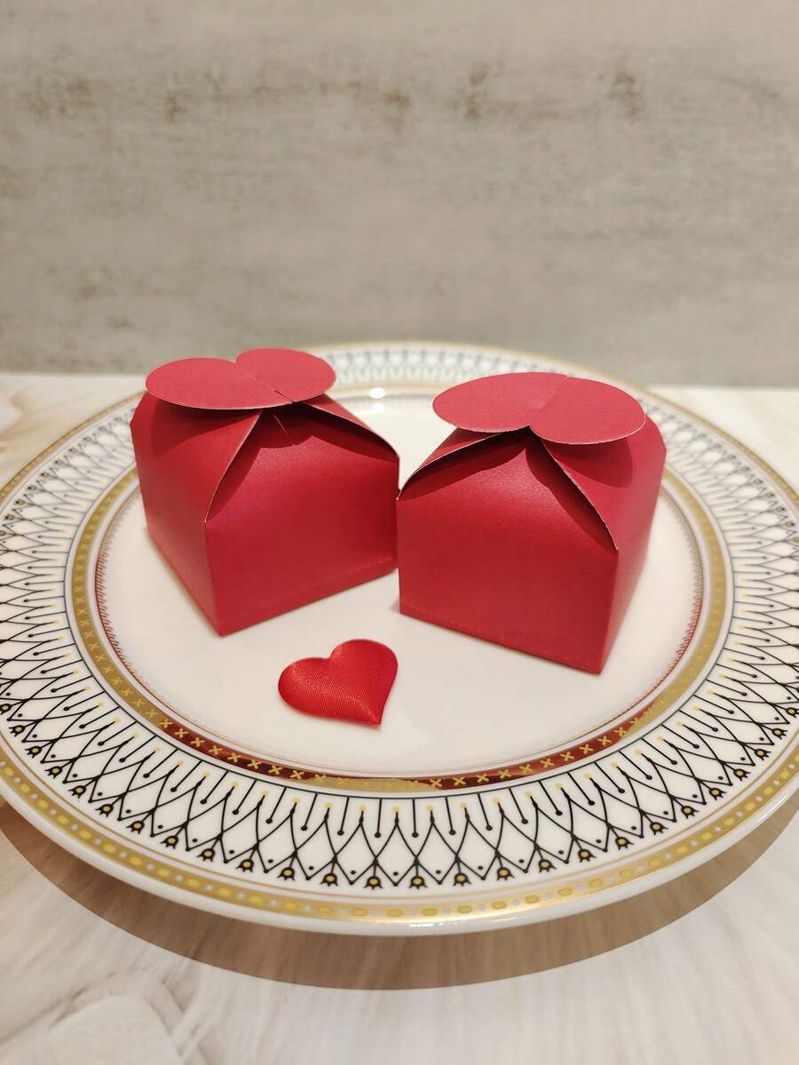 10pcs Heart-Shaped Candy Box Party Favor Gift Boxes For Wedding, Party ...
