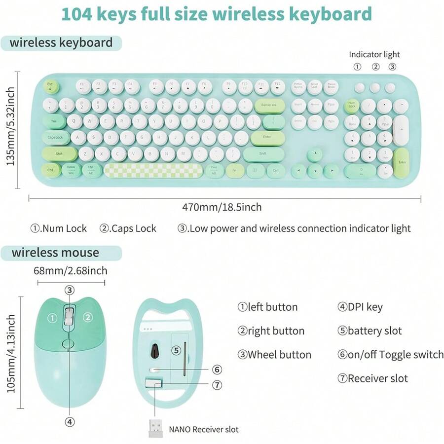 JOMAA 2.4G Wireless Keyboard Set Wireless Keyboard And Mouse Combo ...