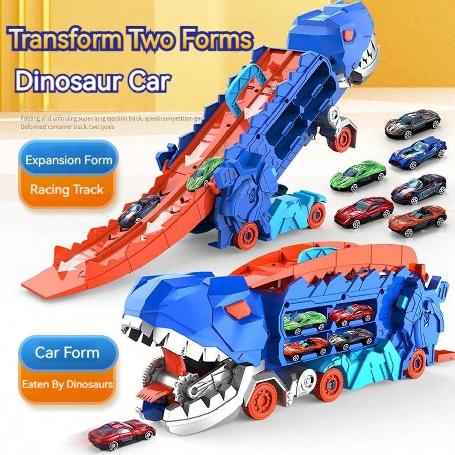 Children'S Dual Mode Transformation Dinosaur Racing Track Alloy Vehicle ...
