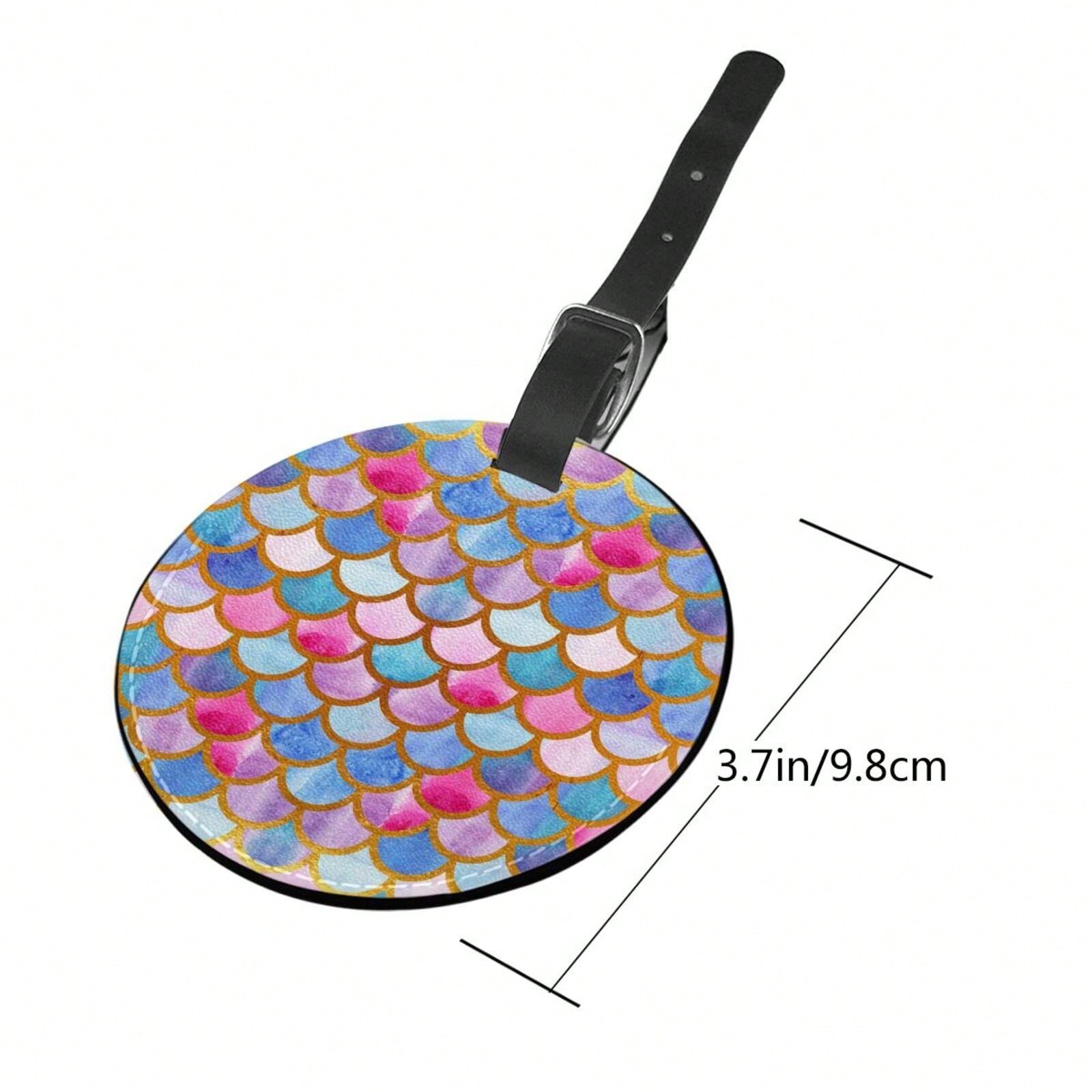 Round Luggage Tag, Leather Boarding Pass For Travel, Suitcase Label For ...