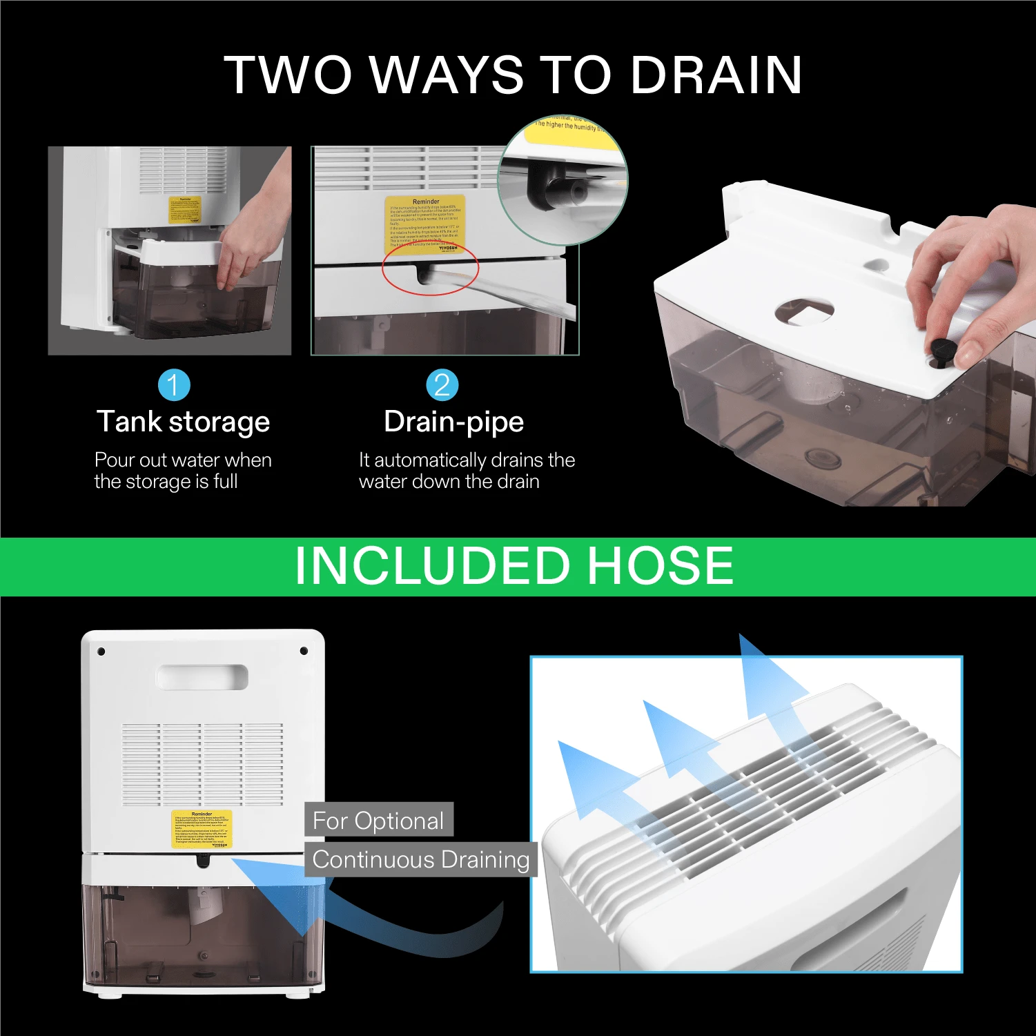 VIVOSUN Electric Mini Dehumidifier, Ultra-Quiet Auto Defrost ...