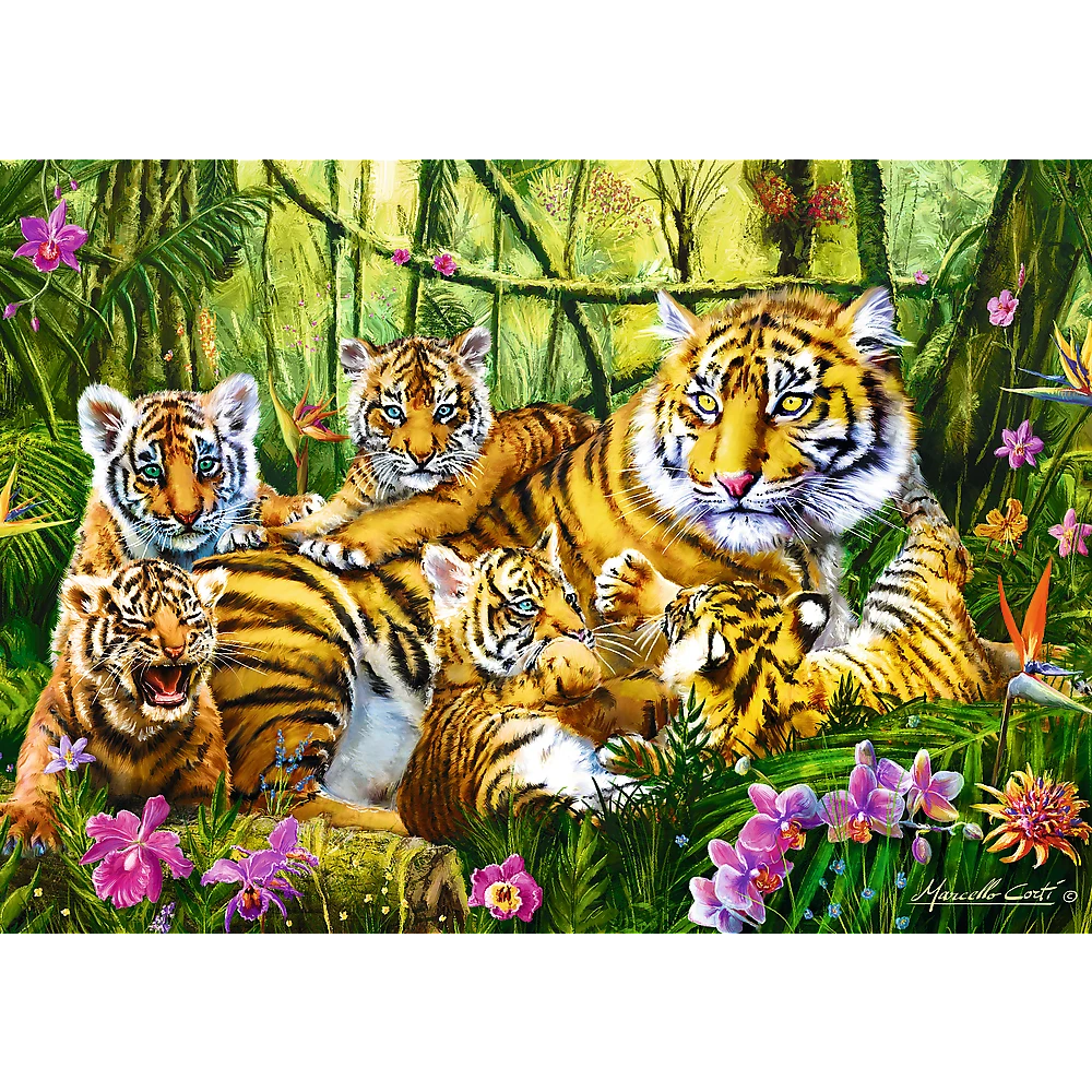 500 Piece Jigsaw Puzzles, Family Of Tigers, Jungle, Wild Animals, Tiger ...