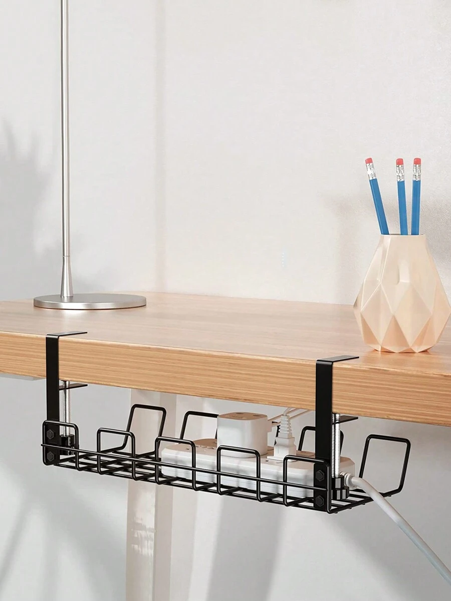 A Practical Iron Wire Cable Organizer, Black Wall-Mounted Storage Rack ...