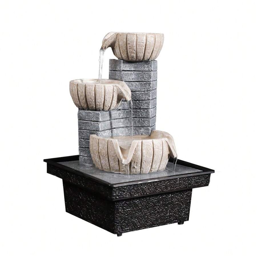 Desktop Waterfall Fountain Indoor Small Fountain Humidifier TeaTable ...