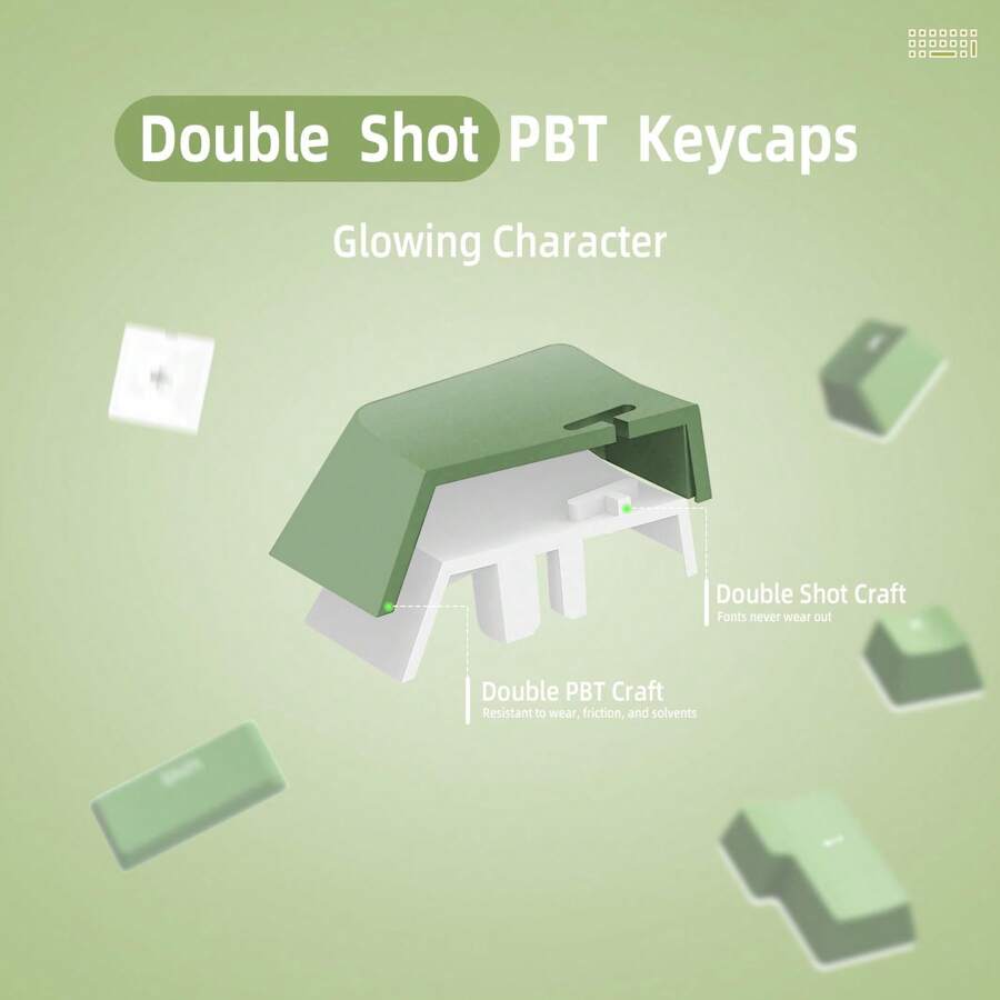 112 Key Custom PBT Keycap Set Double Shot OEM Profile For 61/68/87/98 ...