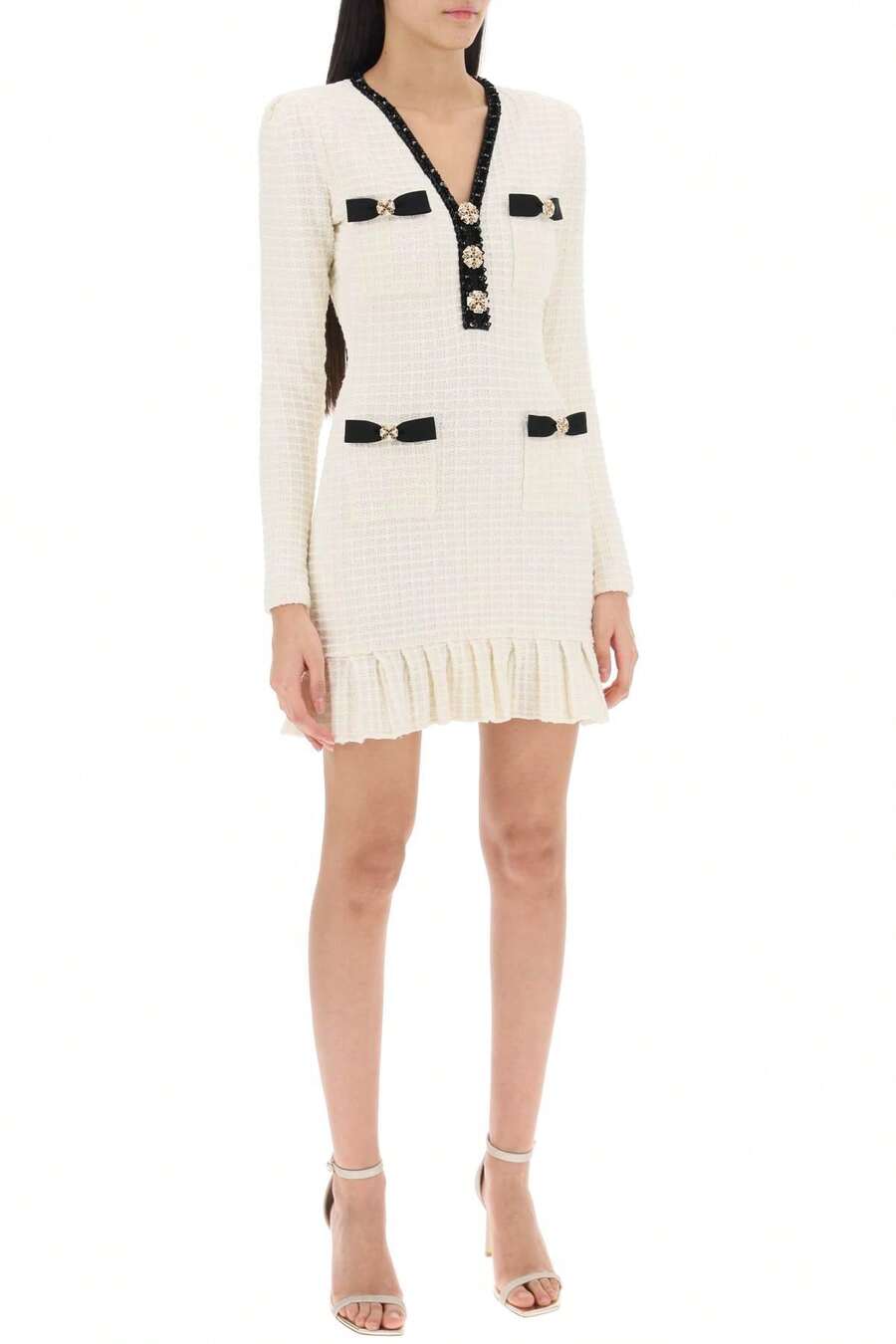Self Portrait Mini Dress In Textured Knit | SHEIN USA