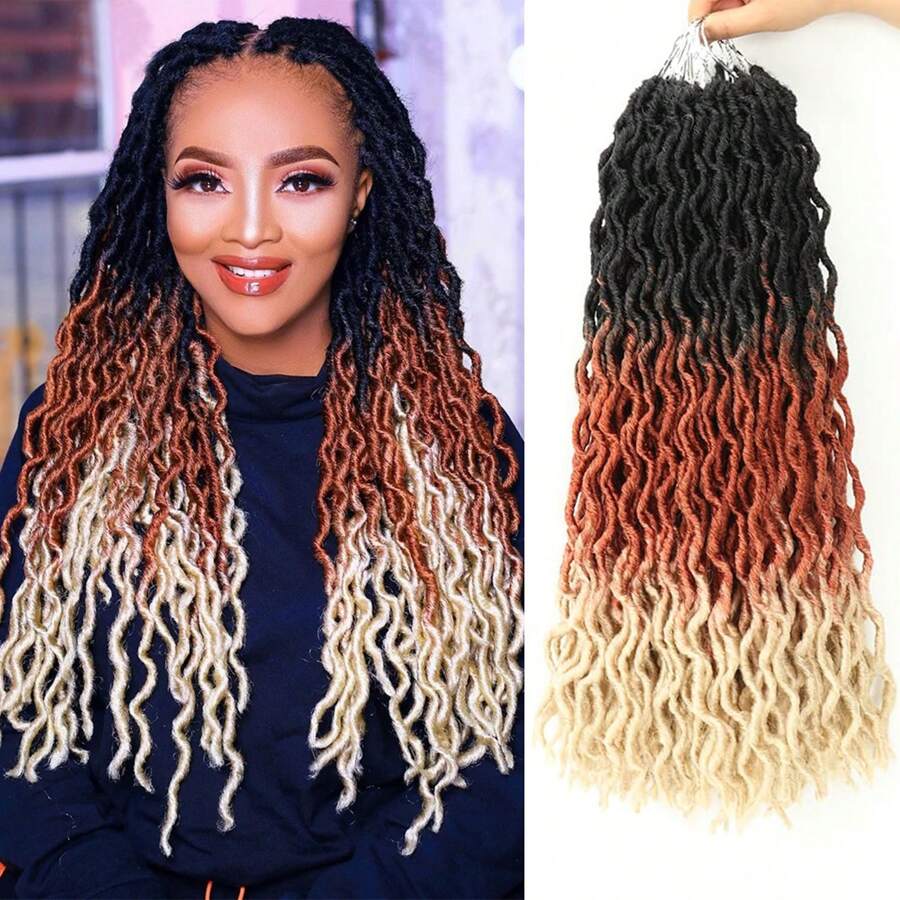 1 Packs Multicolor Soft Locs Synthetic Crochet Hair Pre Looped ,18 Inch ...