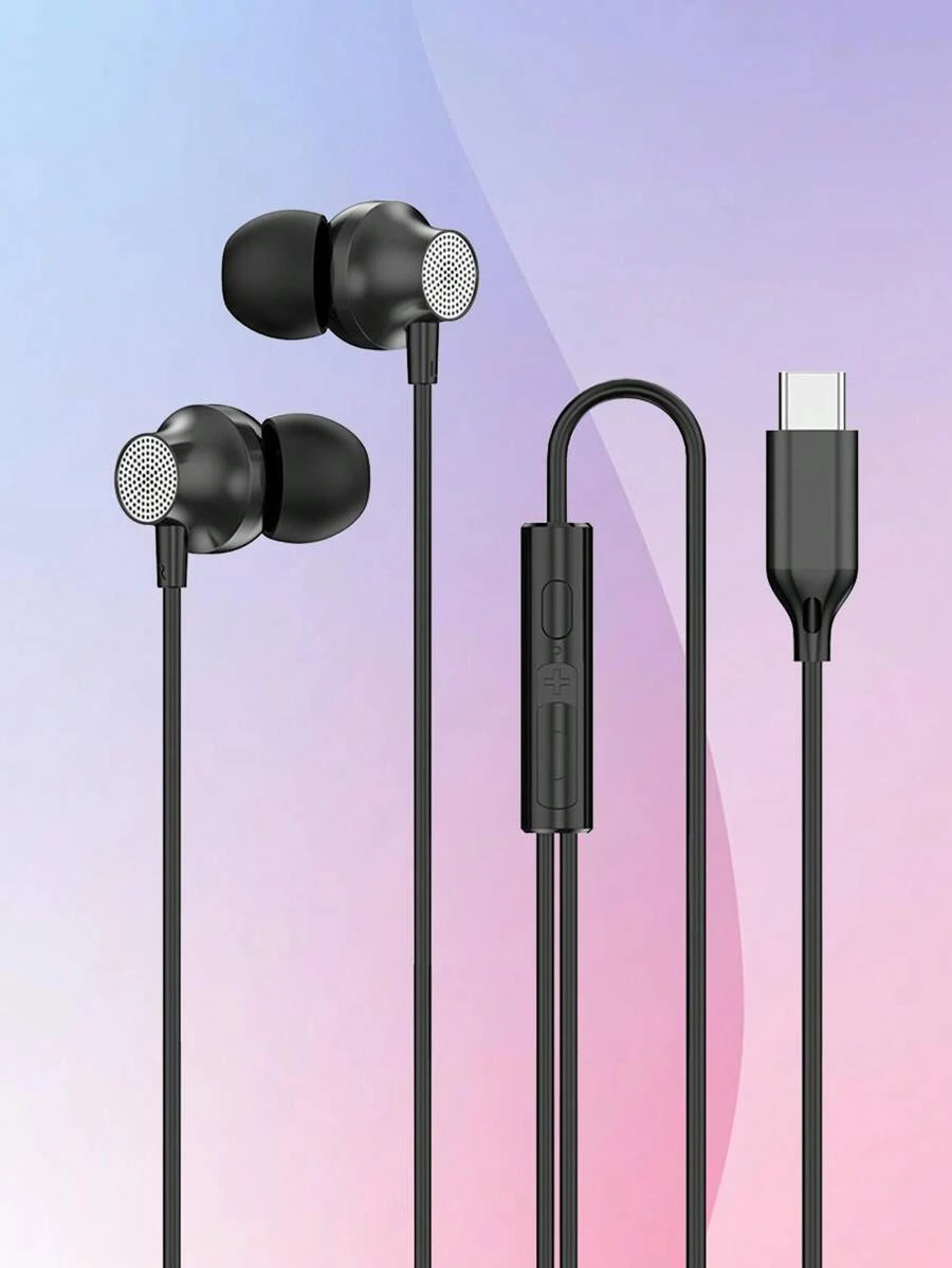 Semi-In-Ear Wire Control With Microphone Stereo HD Talk Music Sports ...