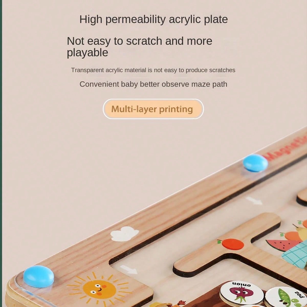 Montessori Early Education Knowledge Sorting Board Children Fruit ...