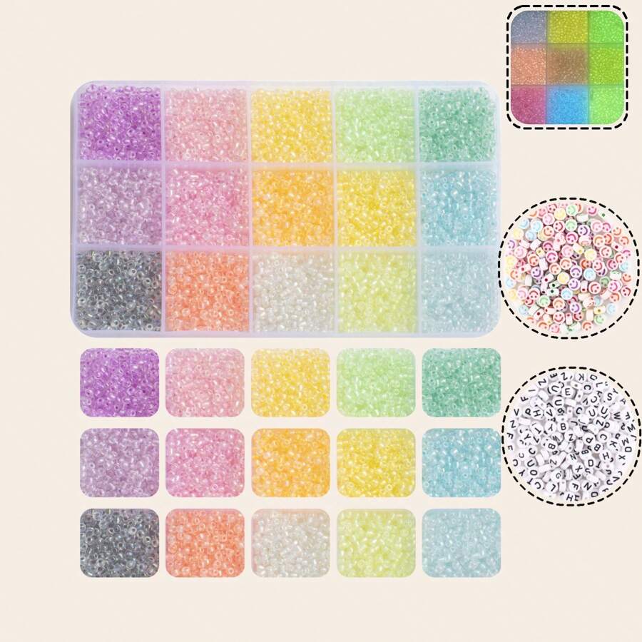 5800 Pcs AAA Advanced 3mm Luminous Seed Bead Set Acrylic Letter Bead ...