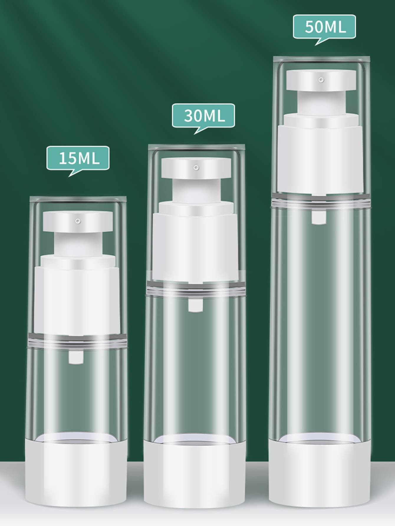1 ชิ้น ชุดเดินทาง สุญญากาศ ปั๊ม เครื่องจ่าย ขวด , 3 ความจุ ตัวเลือก ( 15 มล / 30ML / 50ML ...