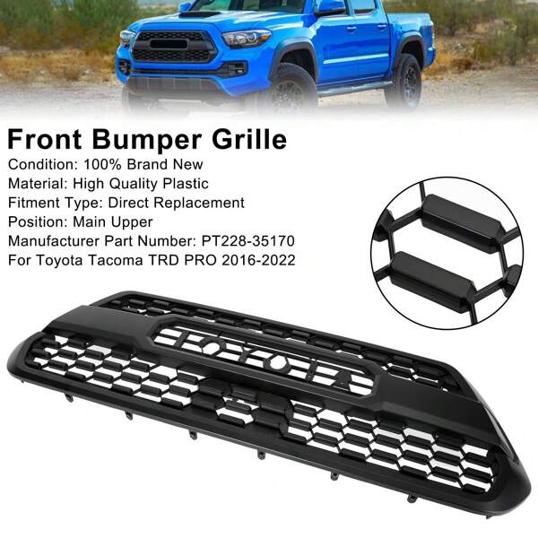 PT228-35170 Matte Black Front Bumper Hood Grill Grille Fit For Toyota ...