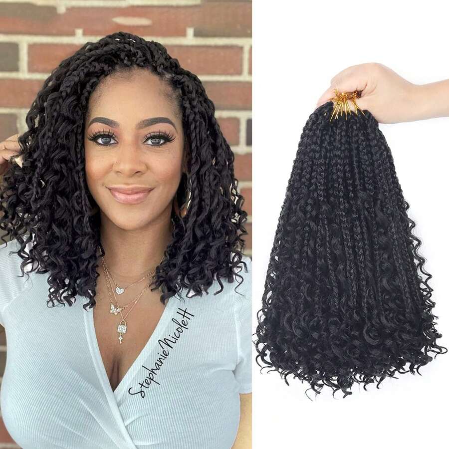 Cabello De Crochet De Trenzas De Caja De Diosa De 12 Pulgadas, 9 ...