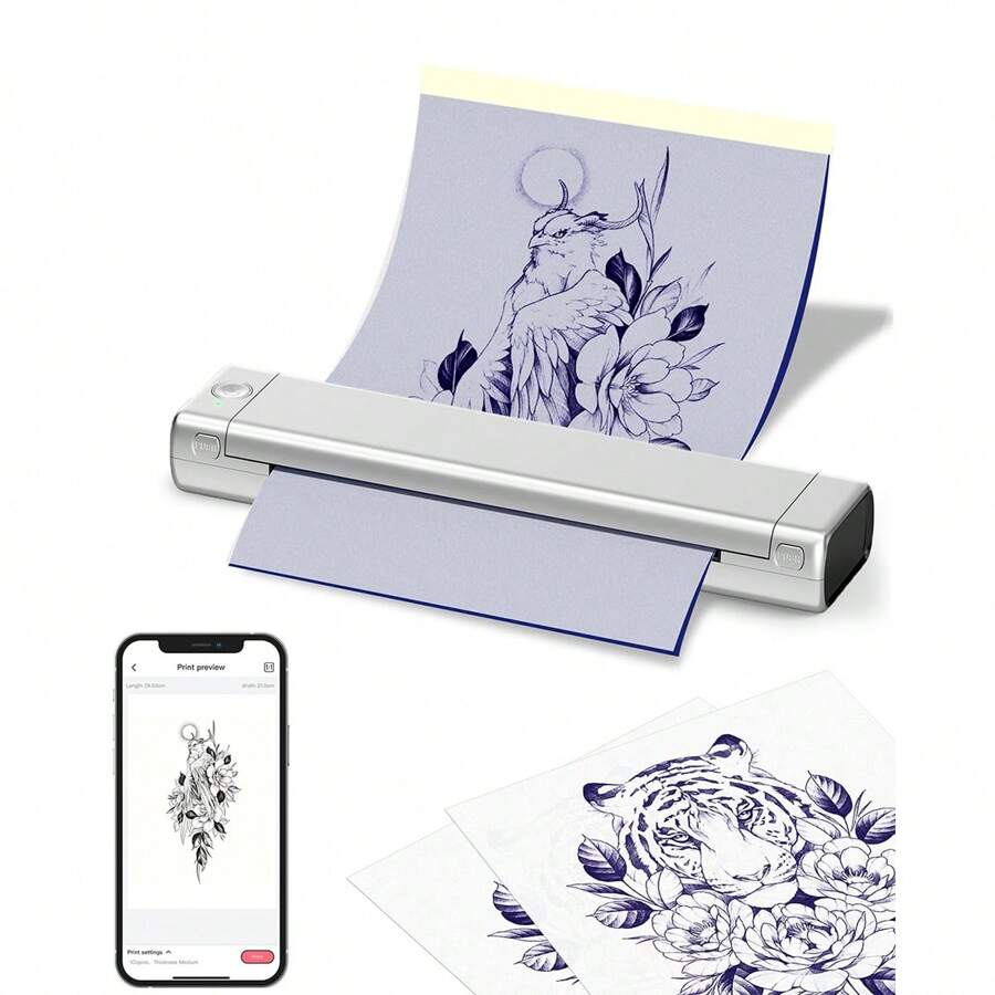 M08f Tattoo Stencil Printer, Skin Art Printer, Wireless Thermal Tattoo ...