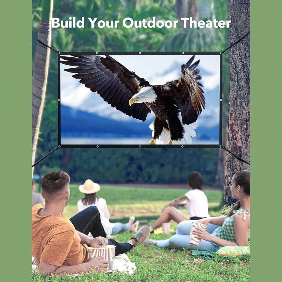 Projector Screen, 120 Inch Portable Projector Screen Indoor Outdoor ...