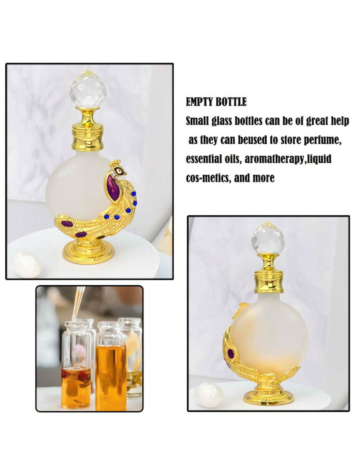 Vintage Perfume Empty Bottle 10ml Peacock Statue Perfume Bottle Frosted ...